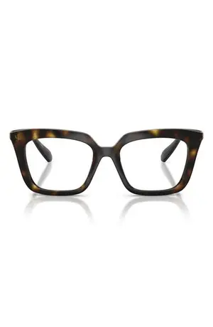 SWAROVSKI 51mm Square Eyeglasses - Havana/ Demo Lens