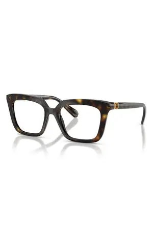 SWAROVSKI 51mm Square Eyeglasses - Havana/ Demo Lens