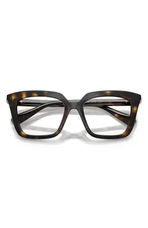 SWAROVSKI 51mm Square Eyeglasses - Havana/ Demo Lens