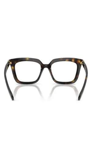 SWAROVSKI 51mm Square Eyeglasses - Havana/ Demo Lens