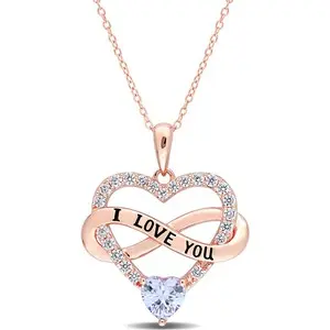 JULIANNA B. Zirconia Infinity Heart Necklace - Light Purple Cz