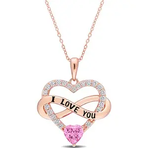 JULIANNA B. Zirconia Infinity Heart Necklace - Pink Cz