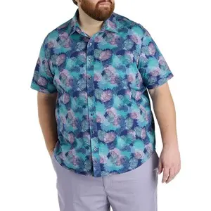 SYNRGY BY DXL Big & Tall Leaf Print Sport Shirt - Multi