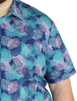 SYNRGY BY DXL Big & Tall Leaf Print Sport Shirt - Multi
