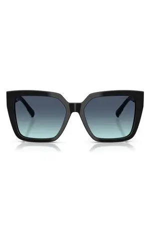 Tiffany & Co. 55mm Gradient Square Sunglasses - Black / Azure Gradient Blue