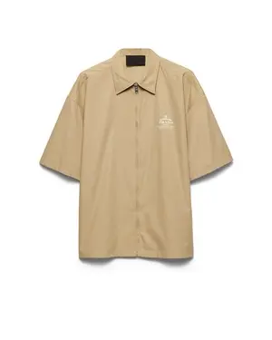 Prada Short-sleeved Technical Cotton Shirt - Neutral