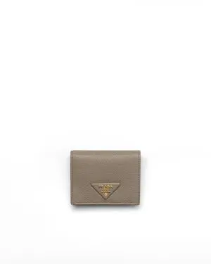 Prada Small Leather Wallet - Grey