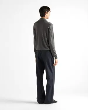 Prada Cashmere And Silk Polo Shirt - Grey