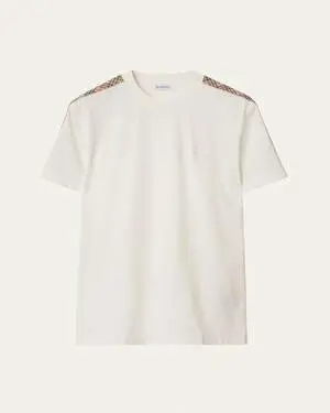 Burberry Check Shoulder-tape T-shirt - Chalk
