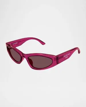 Balenciaga Cat-eye Acetate Sunglasses - Burgandy