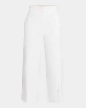 JOSEPH Temple Cropped Gabardine Pants - Ivory
