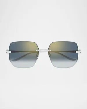 Cartier Rimless Butterfly Sunglasses - Silver