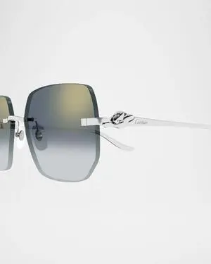 Cartier Rimless Butterfly Sunglasses - Silver