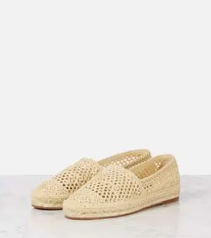 Chloé Isla Crochet Logo Espadrilles - Beige