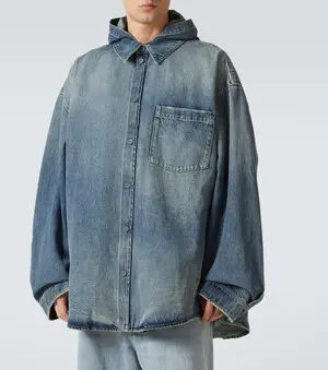 Balenciaga Hooded Denim Overshirt