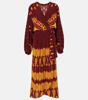 Johanna Ortiz Printed Silk Wrap Dress - Multicoloured