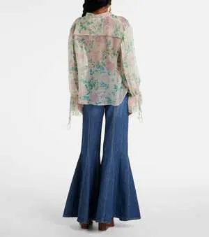 Chloé Sheer Silk Top - Multicoloured