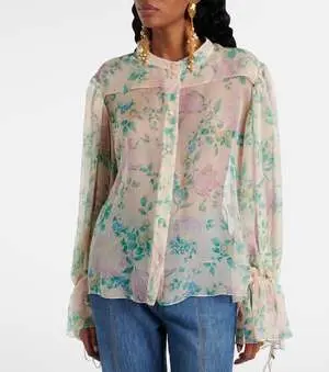 Chloé Sheer Silk Top - Multicoloured