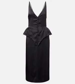Stella McCartney Open-back Peplum Midi Dress