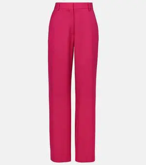 Dries Van Noten Wool And Mohair Twill Straight Pants - Pink