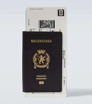 Balenciaga Passport Long Leather Wallet - Black