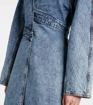 Alaïa Asymmetric Denim Coat - Blue