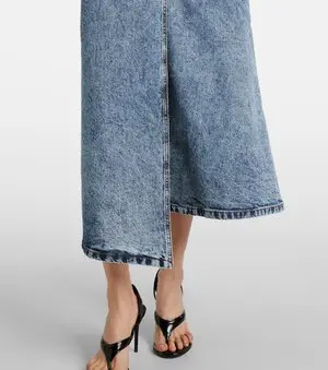 Alaïa Asymmetric Denim Coat - Blue