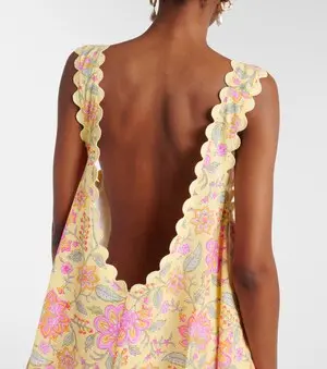 JULIET DUNN Floral Cotton Minidress - Yellow