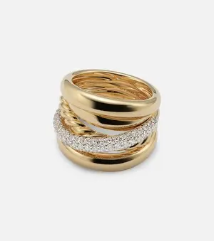 David Yurman Dy Crossover® Ring With Diamonds - Gold