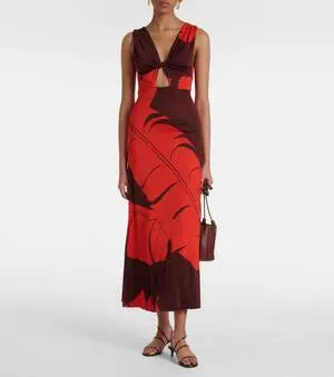 Johanna Ortiz Printed Jersey Maxi Dress