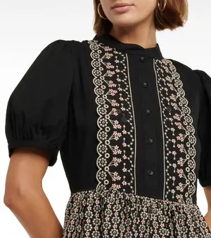 See By Chloé Floral Embroidered Cotton Minidress