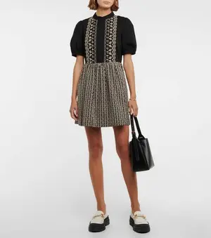 See By Chloé Floral Embroidered Cotton Minidress