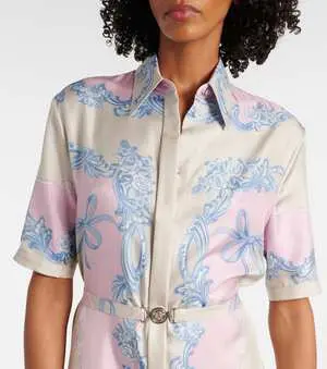 Versace Floral Silk Shirt Dress