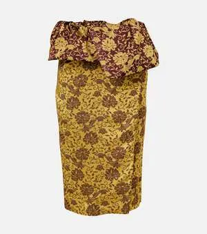 Dries Van Noten Floral Ruffled Midi Skirt