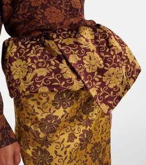 Dries Van Noten Floral Ruffled Midi Skirt
