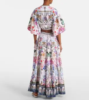 Camilla Floral Linen Crop Top