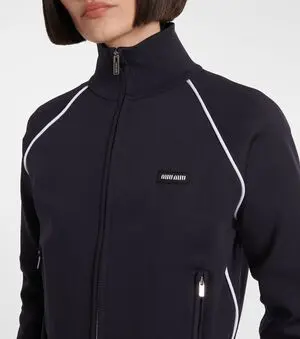 Miu Miu Logo Zip-up Sweatshirt