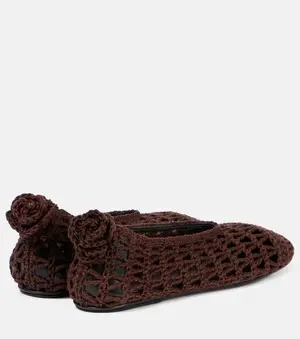 Magda Butrym Crochet Ballet Flats - Brown