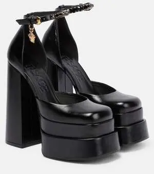 Versace Medusa Aevitas Leather Platform Pumps