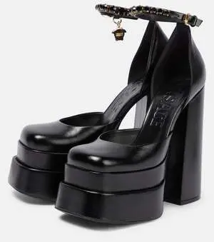 Versace Medusa Aevitas Leather Platform Pumps