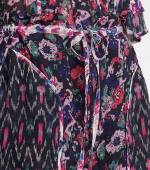 MARANT ETOILE Riolmy Printed Georgette Shorts - Blue