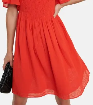 Velvet By Graham & Spencer Esme Cotton Gauze Minidress - Red
