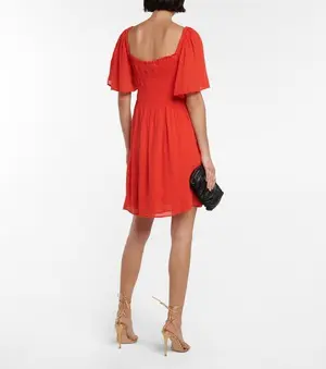 Velvet By Graham & Spencer Esme Cotton Gauze Minidress - Red