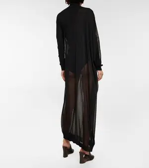 Alaïa Sheer High-neck Maxi Dress
