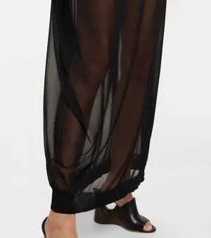 Alaïa Sheer High-neck Maxi Dress