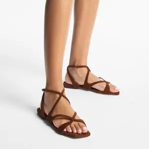JIMMY CHOO Ayla Suede Flats - Neutral