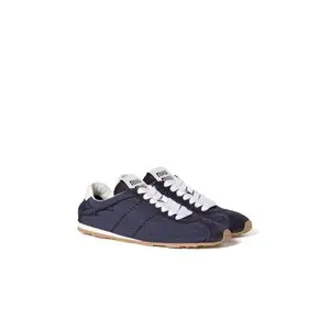 Miu Miu Plume Technical Fabric And Suede Sneakers - Navy