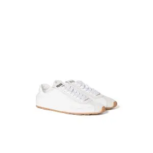 Miu Miu Plume Technical Fabric And Suede Sneakers - White