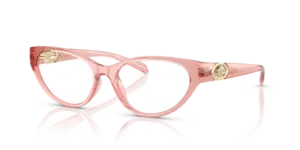 Versace Full Rim Cat Eye Eyeglasses - Transparent Pink