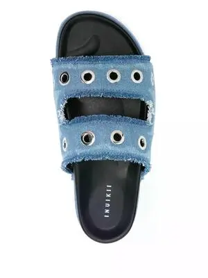 Inuikii Denim Flatform Slides - Blue